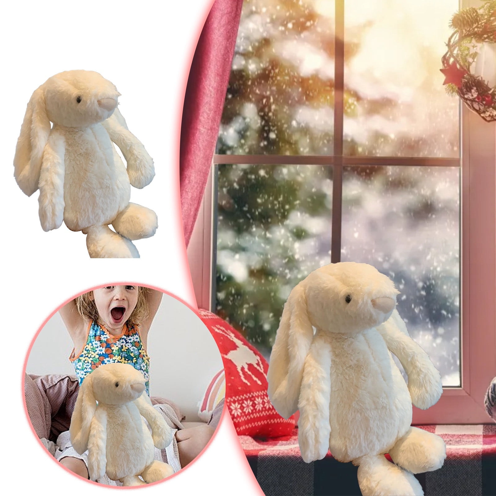 Jellycat Buffy The Bunny Stuffed Animal – 12” White Cream, Soft ...