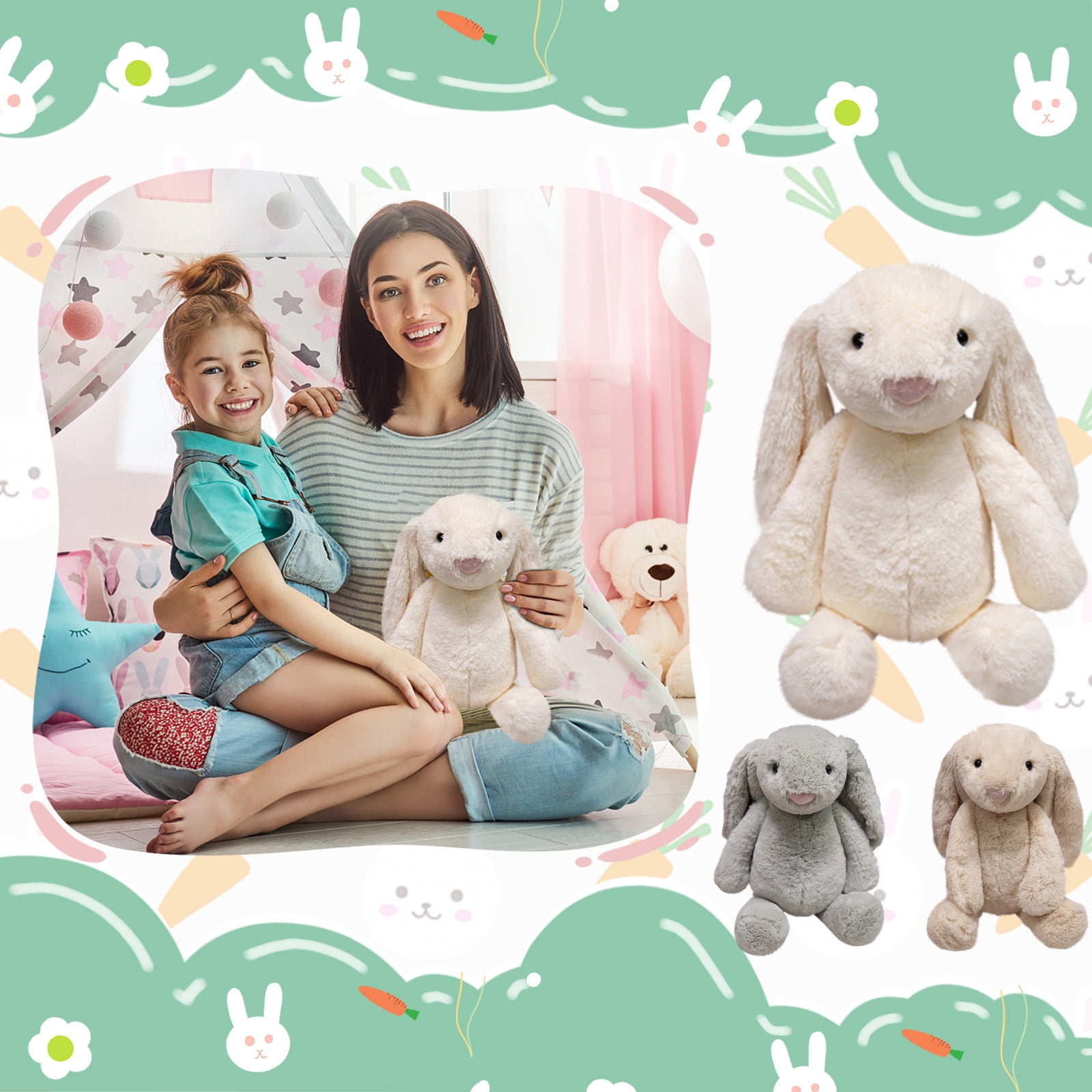 Jellycat Bunny Bashful Cream Bunny, 7" Jellycat Stuffed Animals Bunny Toys, Jellycat Plushies ...