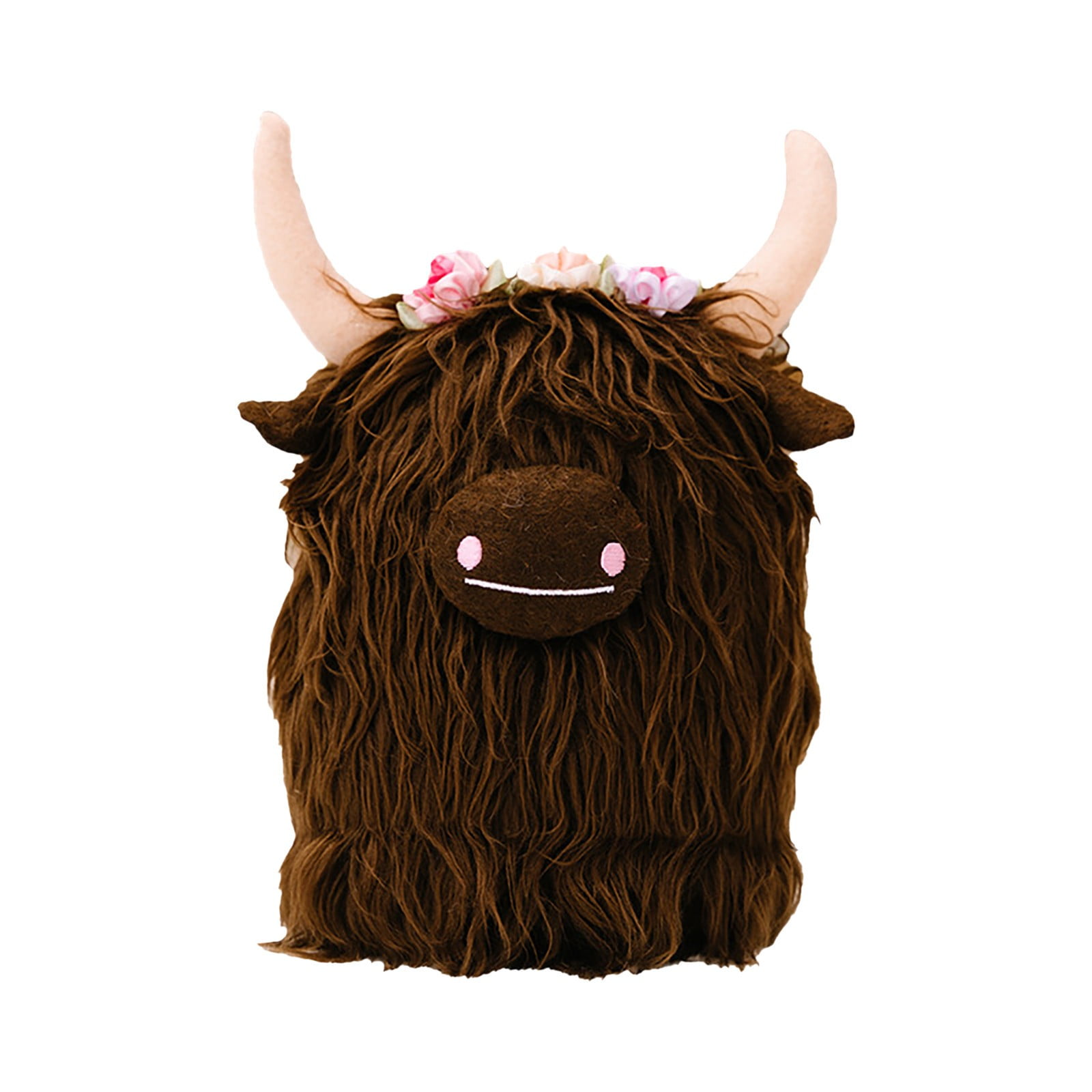 Cow Sitting Posture Scottish Cattle Animal Plush Doll Long Haired ...