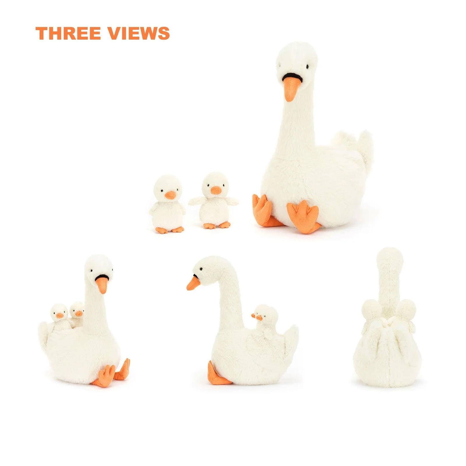 Jellycat Featherful Swan Stuffed Animals, 35cm Plush Dolls, Super Soft ...