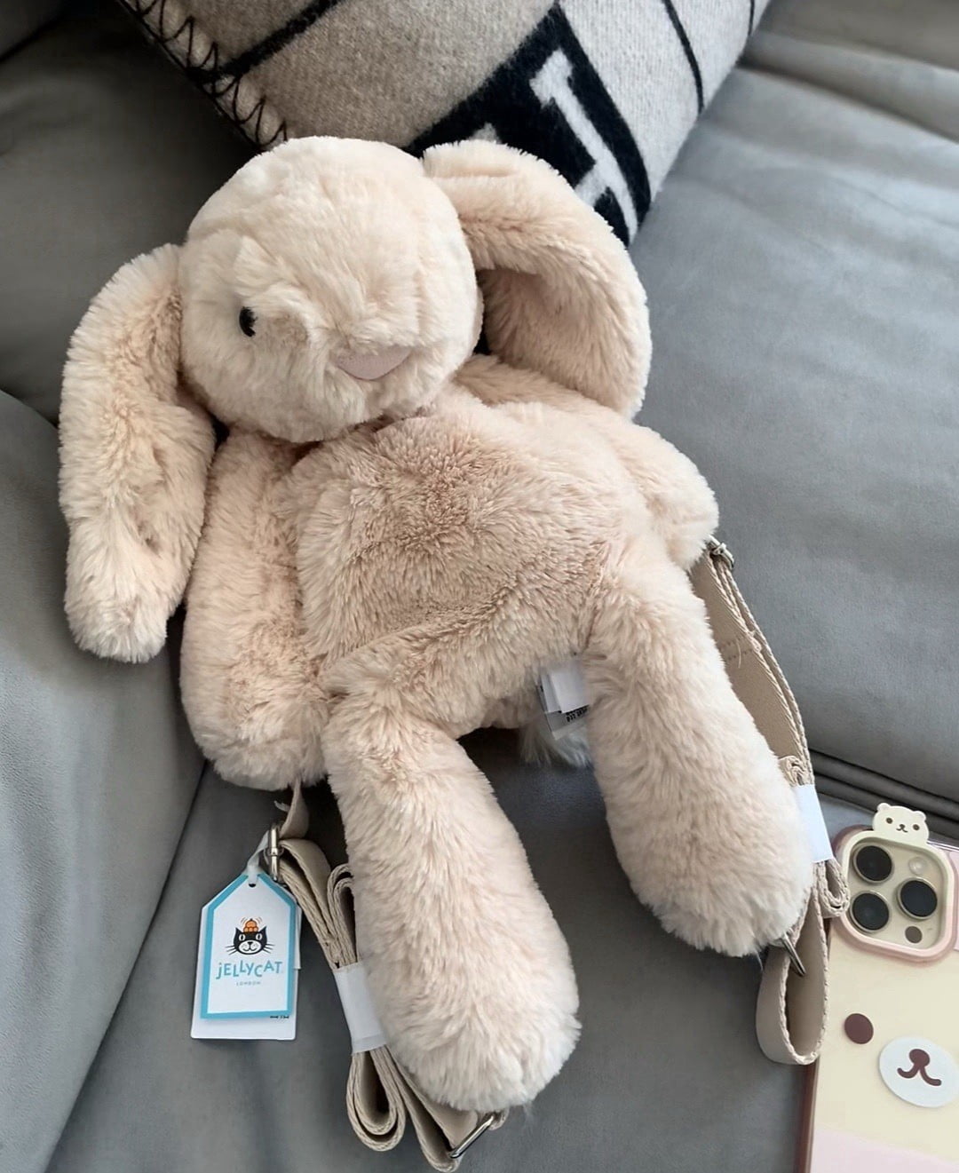 Jellycat LIGHT BUNNY Soft Sweet Stuffed Plush Backpack Toy-Valentine's ...