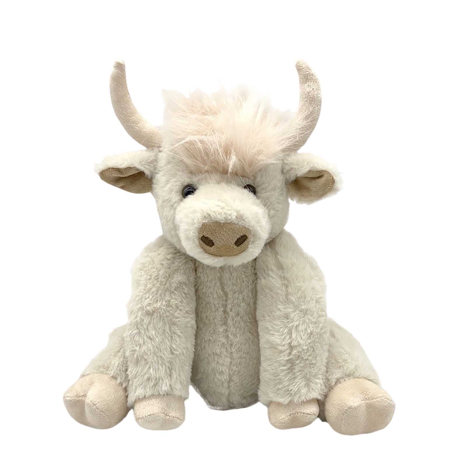 Lifelike Scottish Cow Stuffed Animal Toy Posable Joints Realistic Cow ...