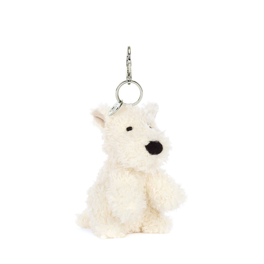 Jellycat Munro Scottie - 4.33in White - Plush Bag Charm - Key Chain ...