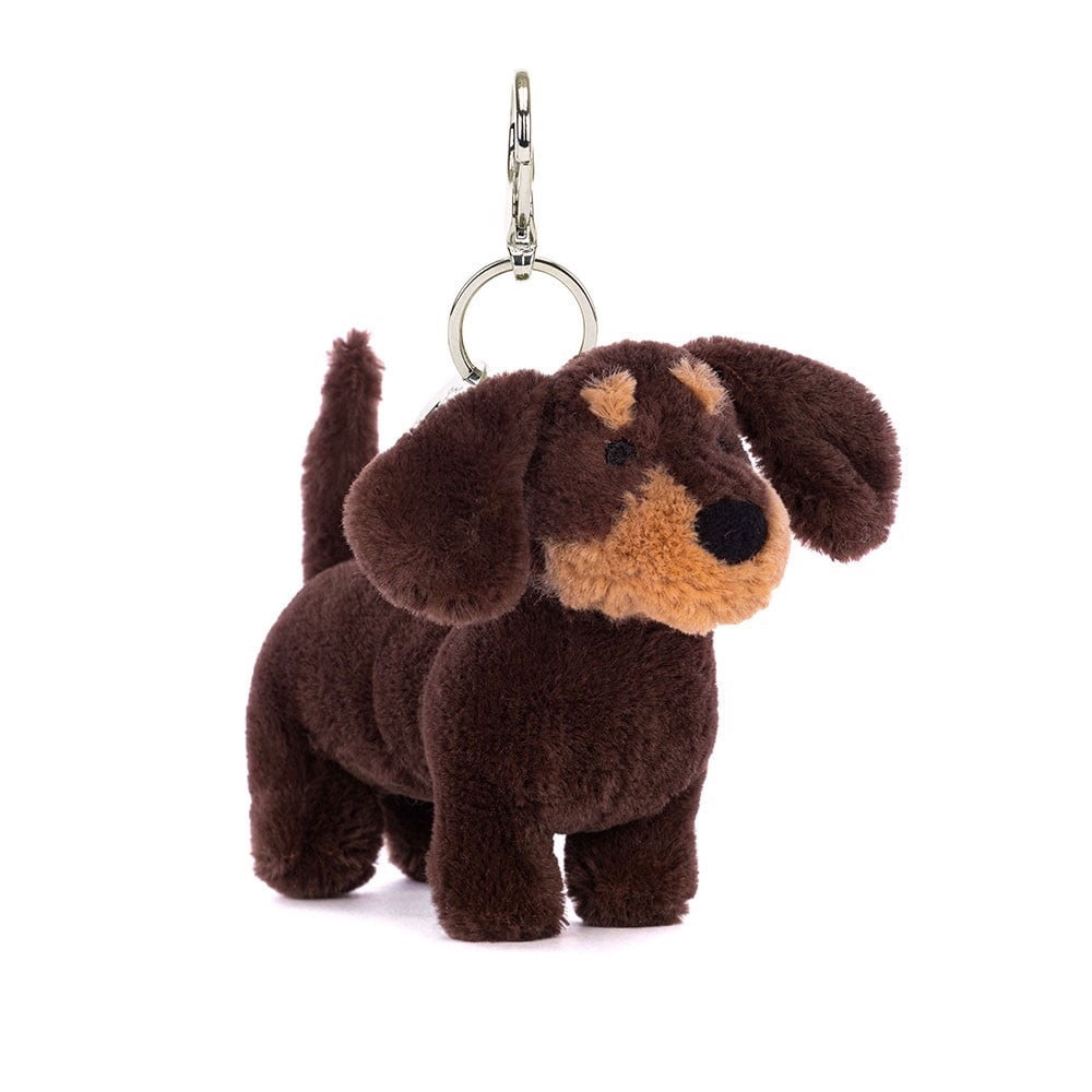 Jellycat Otto Sausage Dog Dachshund Plush Bag Charm Keychain, Cute ...