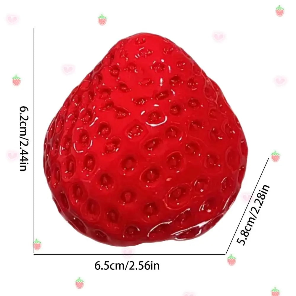 Big Strawberry Squeeze Fidget Toy - Soft Red Squishy Stress Relief ...