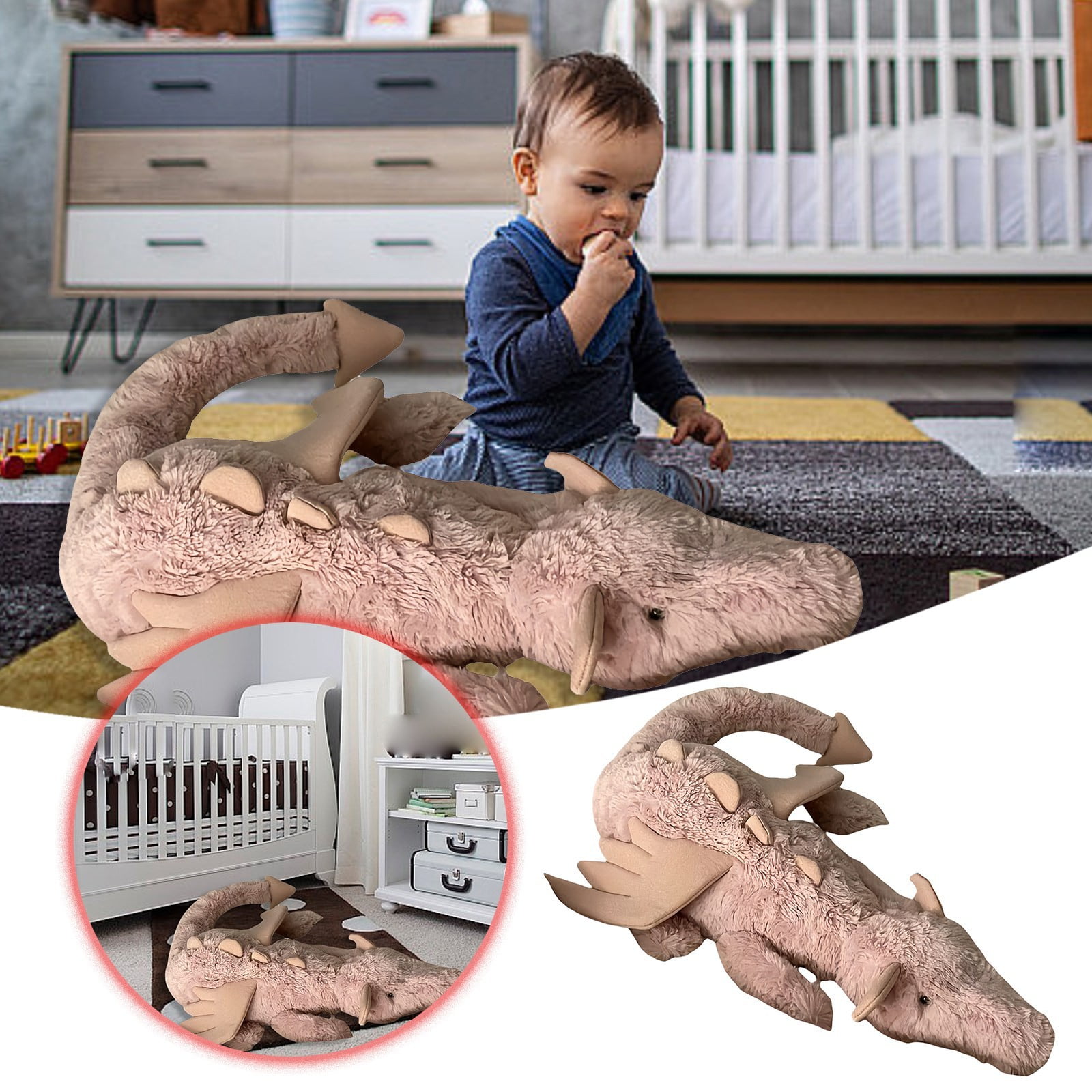 Jellycat Pink Dragon Plush – 34 Inch Soft & Cuddly Lying Dragon for ...