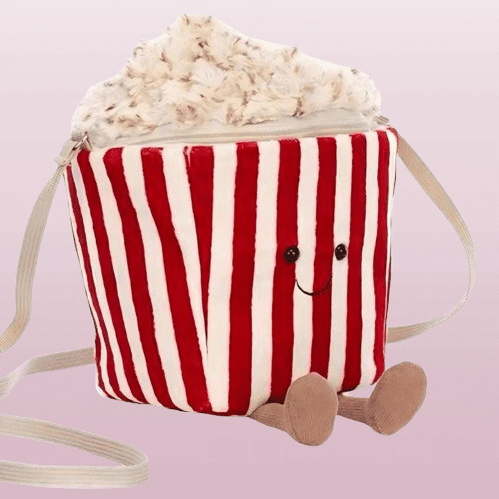 Jellycat Plush Popcorn Bag Crossbody Bag Cute And Toy Purse For Kids ...