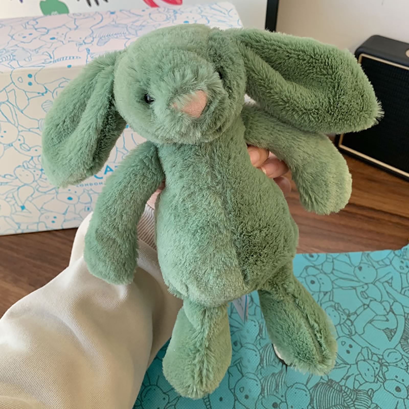 JC Plush Toy | Shy Rabbit Doll Green Rabbit Toy Soft Stuffed Animal ...