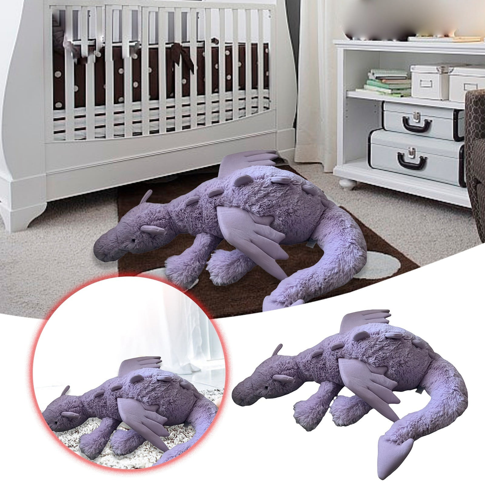 Jellycat Purple Dragon Plush – 34 Inch Soft & Cuddly Lying Dragon for ...