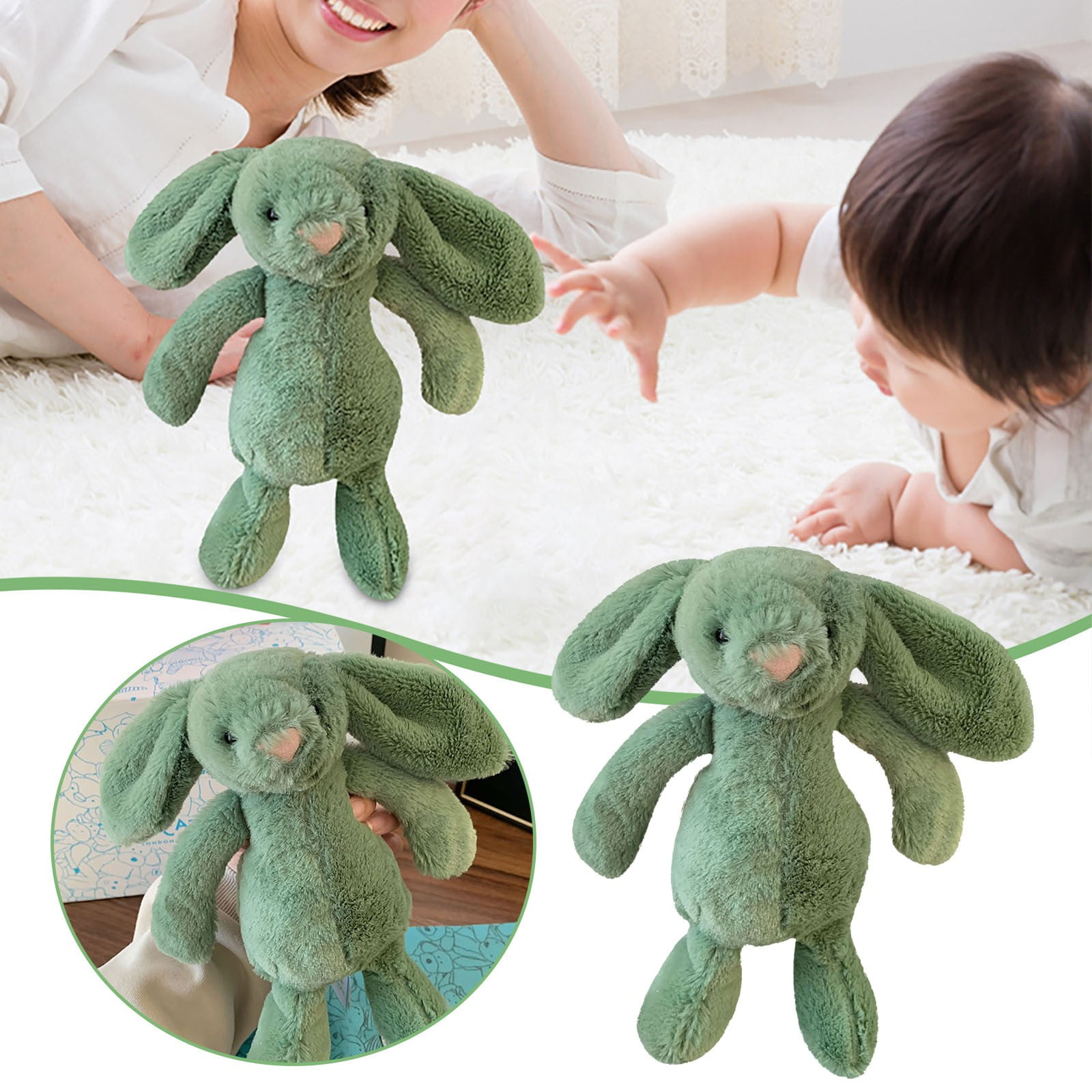 Jellycat Shy Rabbit Doll Green Rabbit Toy Soft Stuffed Animal Adorable ...