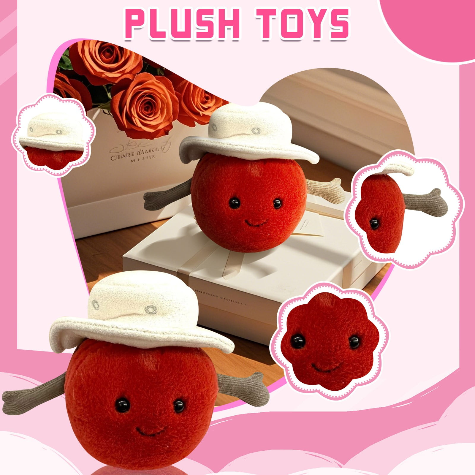 Jellycat Stuffed Animal,5.91" - Jellycat Tomato Cute Plush Doll with ...