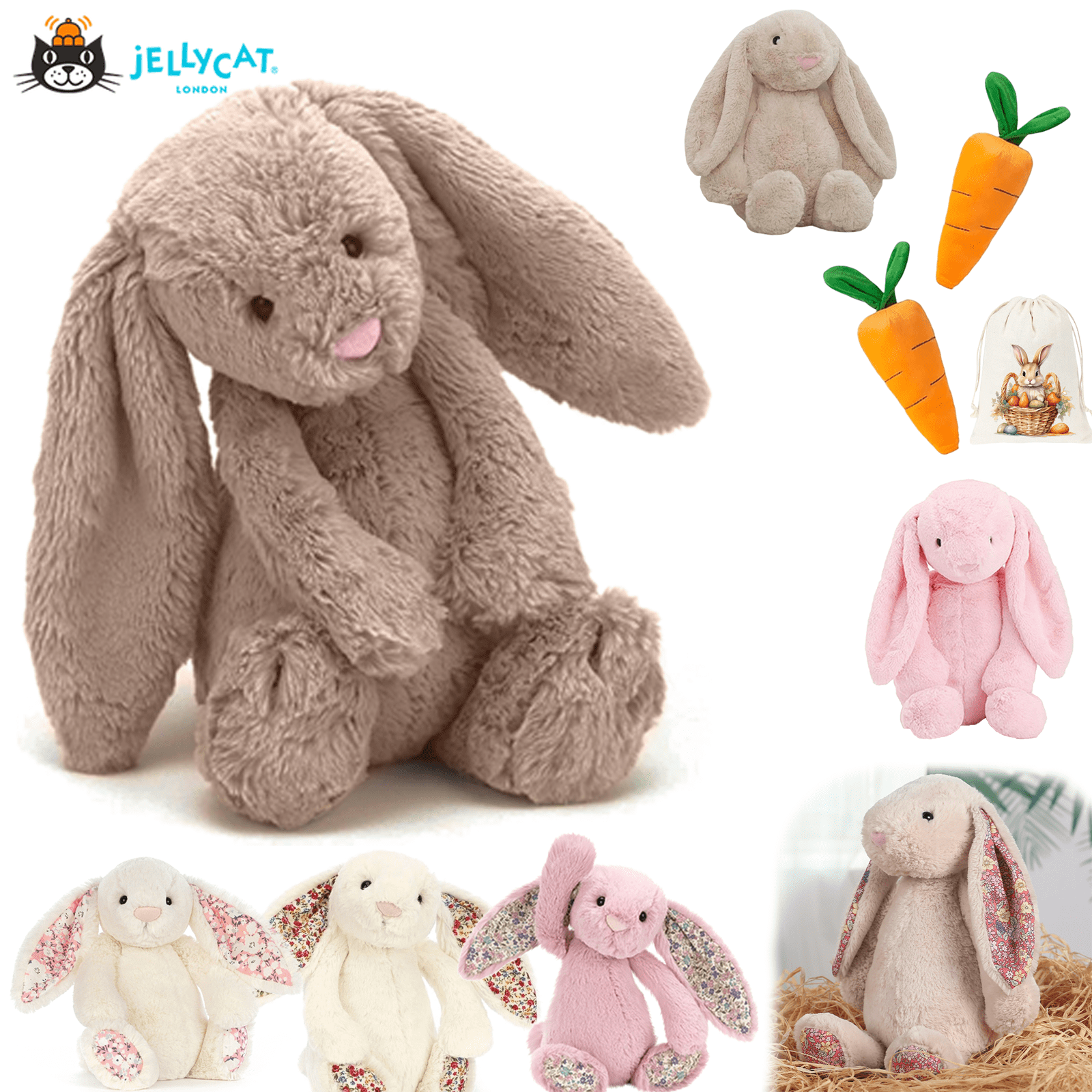 Jellycat Stuffed Animals Amuseables Cream Bunny Plush Toys Jellycat ...