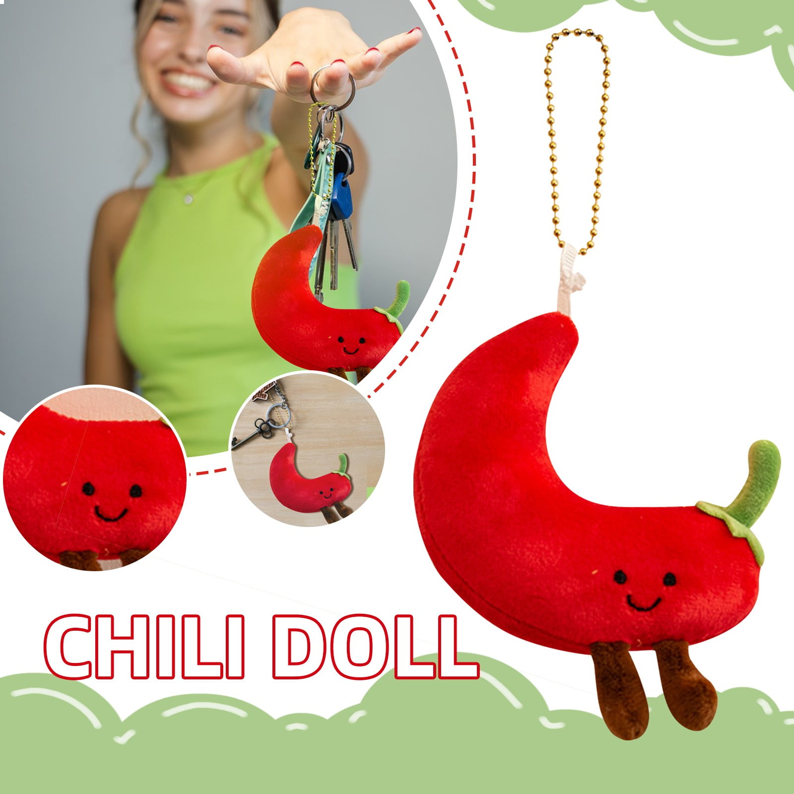 Jellycat Stuffed Animals Keychain, Red Chilli Pepper Jelly Cat Stuffed ...
