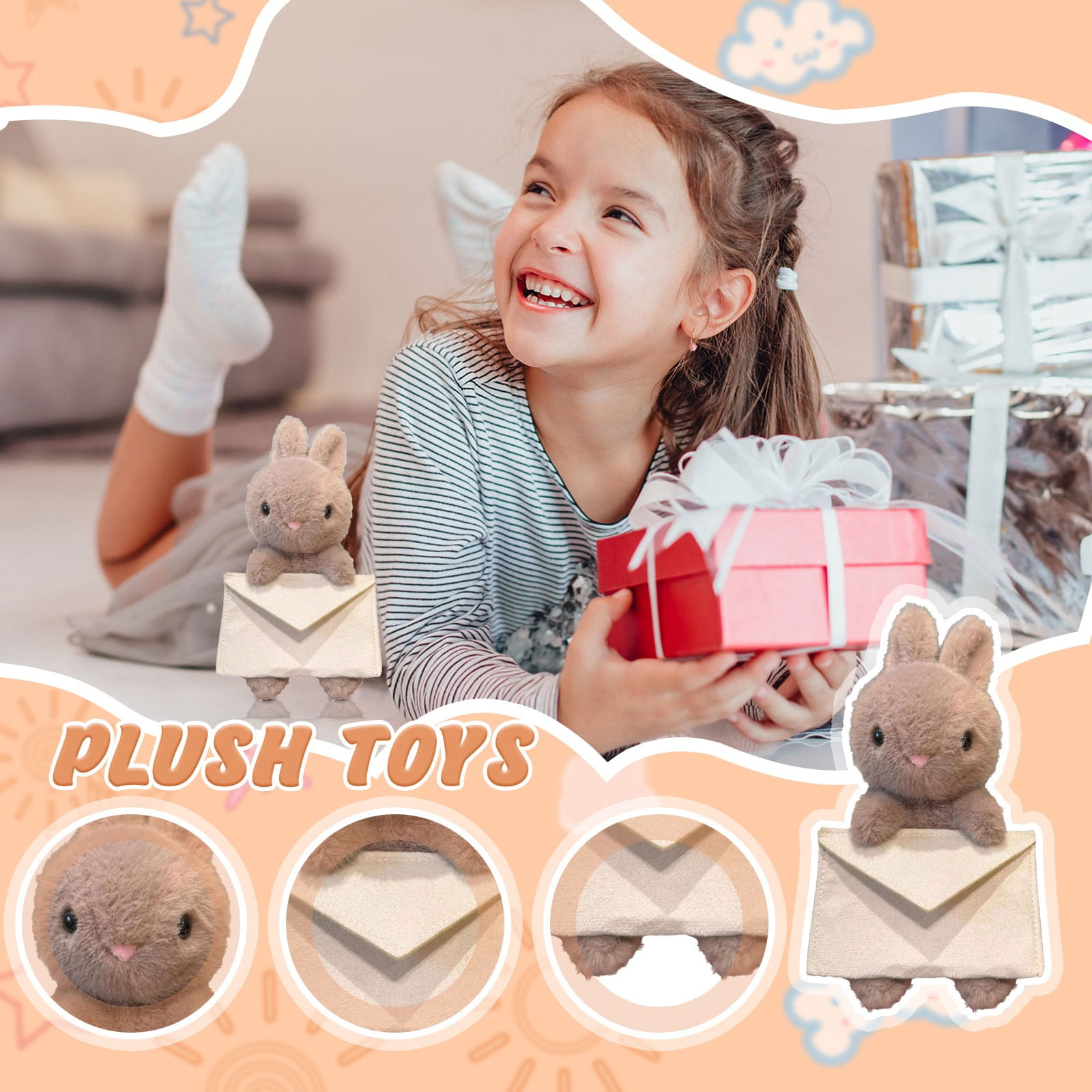 Jellycat Stuffed Animals Snow Bunny Envelope Plushies, Personalized ...