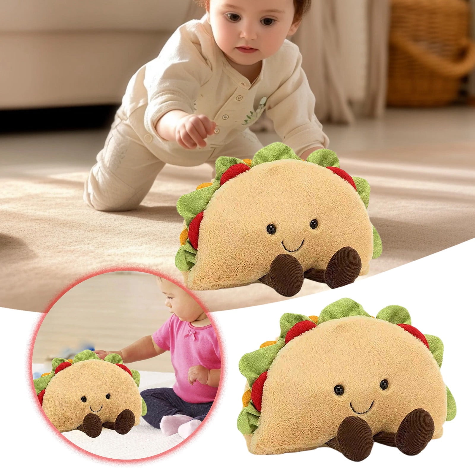 Jellycat Taco Stuffed Animal - Pocket-Sized Play - Collectable Fun ...