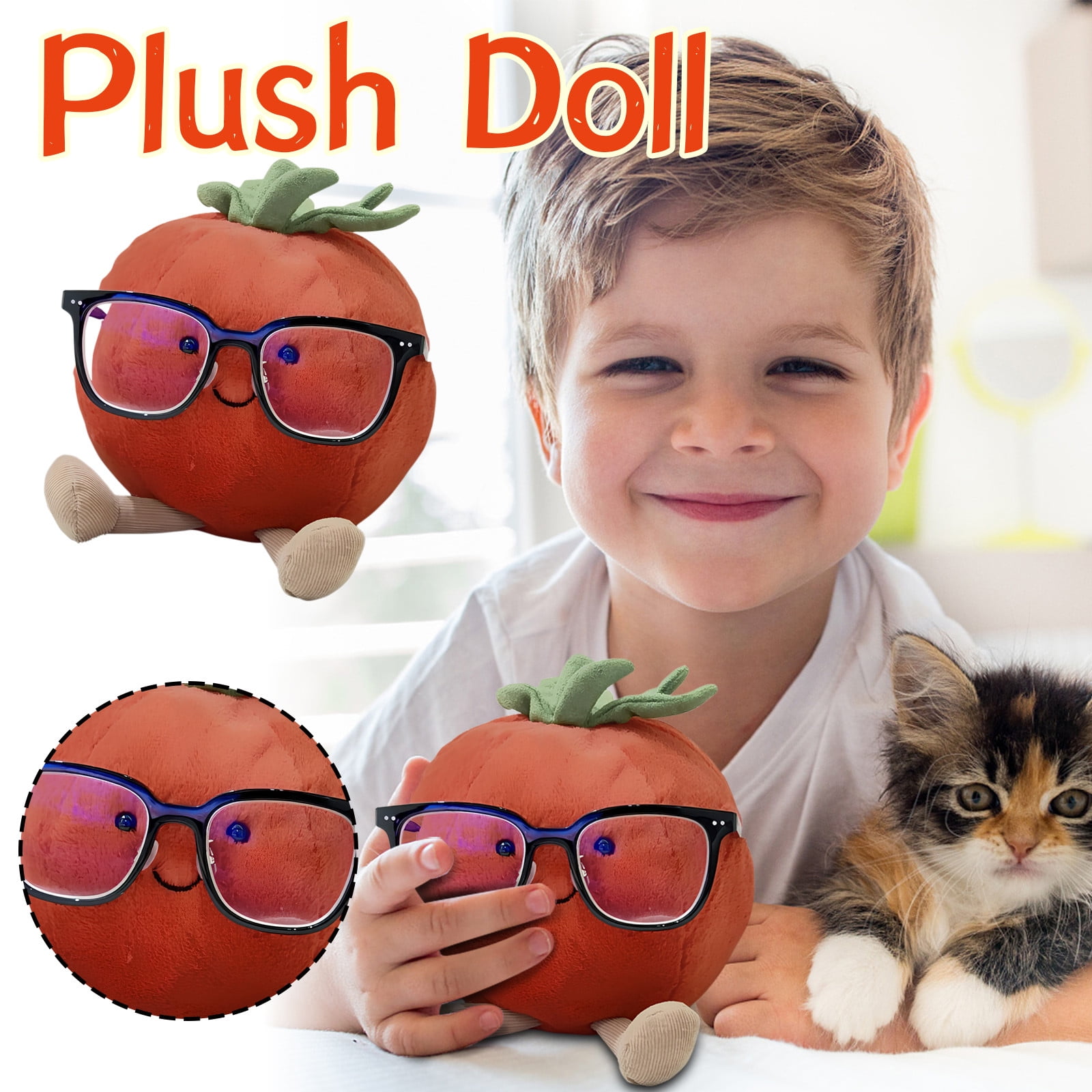 JIASEN Tomato 19.6" Plush Toy - Ultra Soft Stuffed Animal, Easter Gift ...