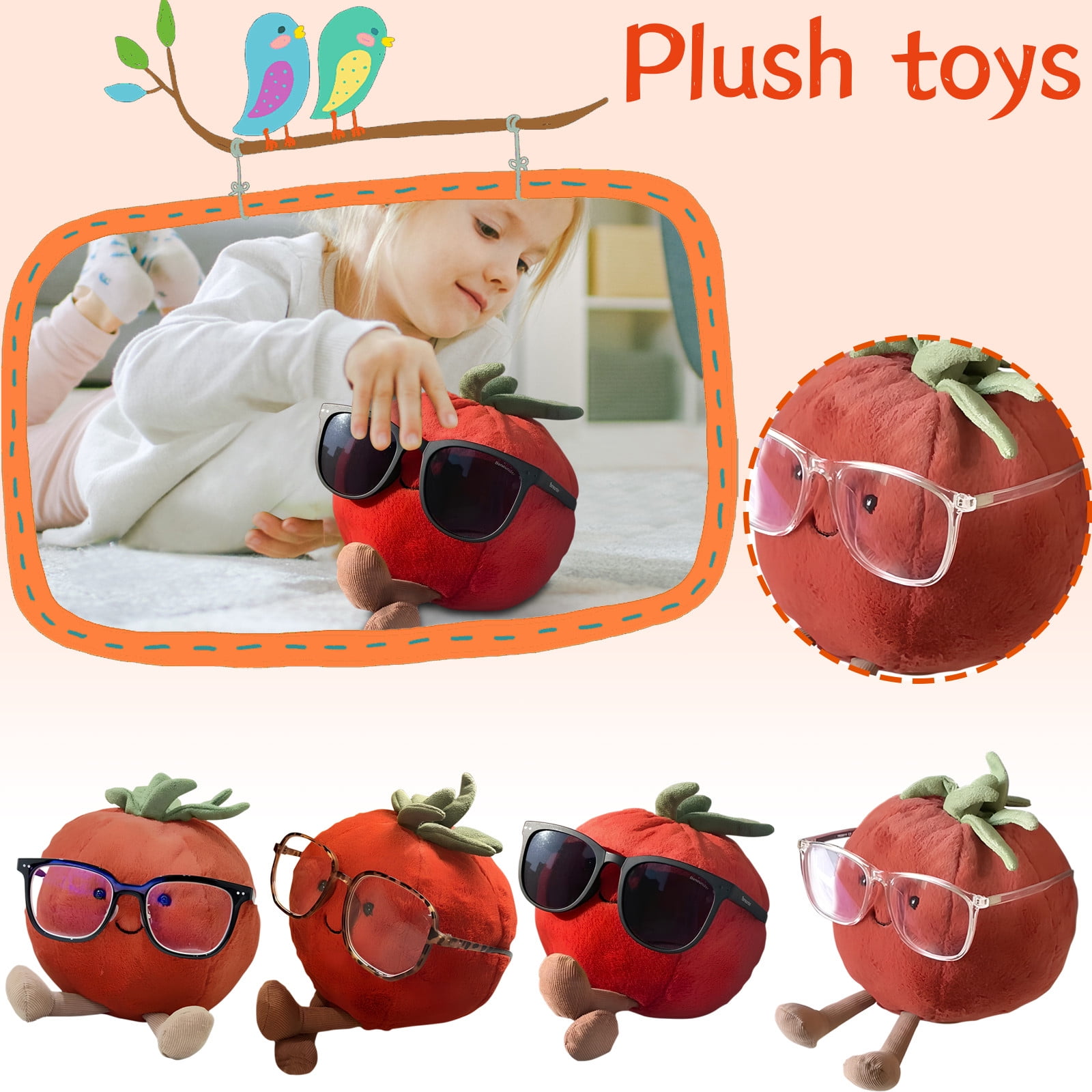 Jellycat Tomato Fruit Plush Fruit Stuffed Toy,Soft Fruit Plush,Cute ...