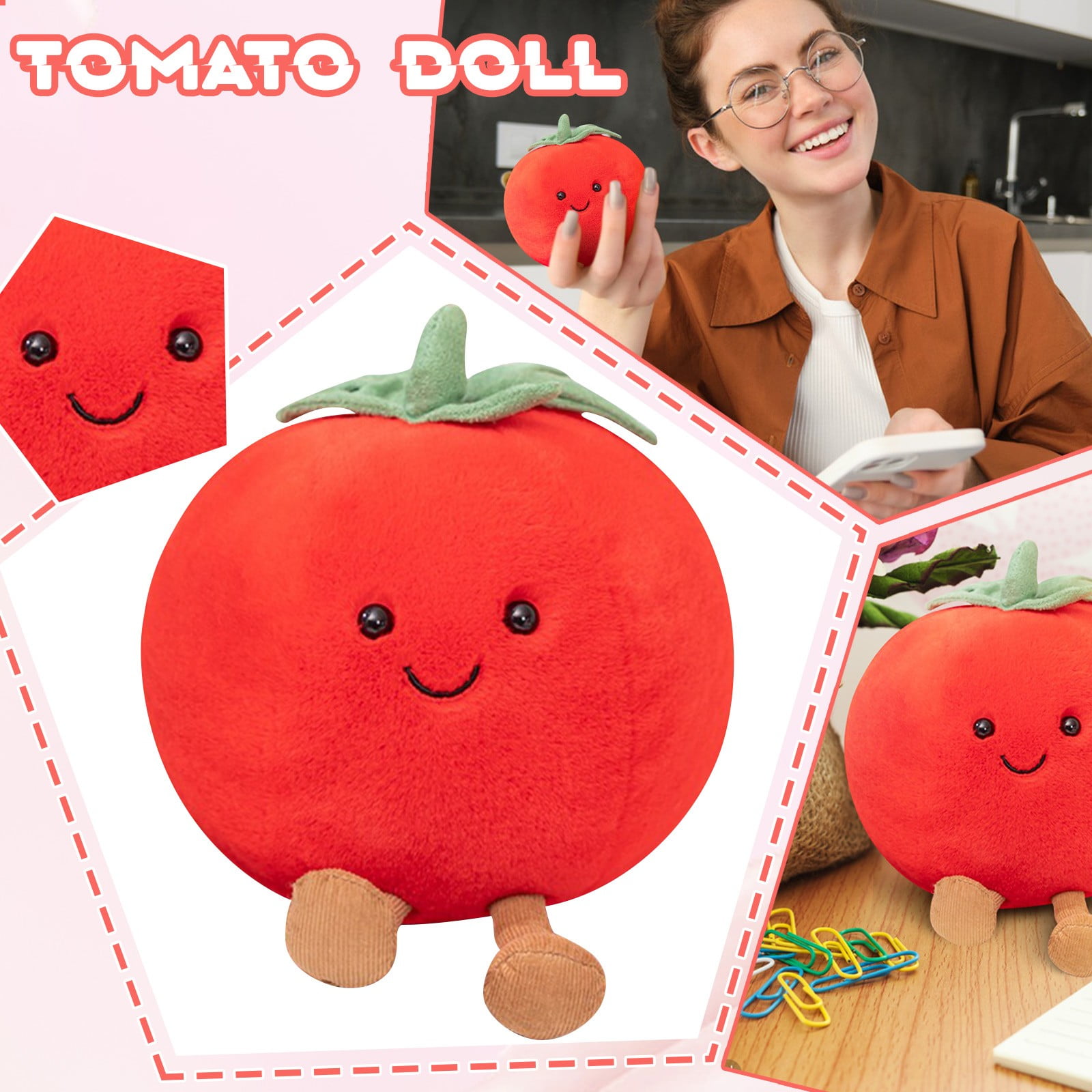 Jellycat Tomato Plush Toy, Vegetable Plush Toy Cute Plush Tomato,Gifts ...