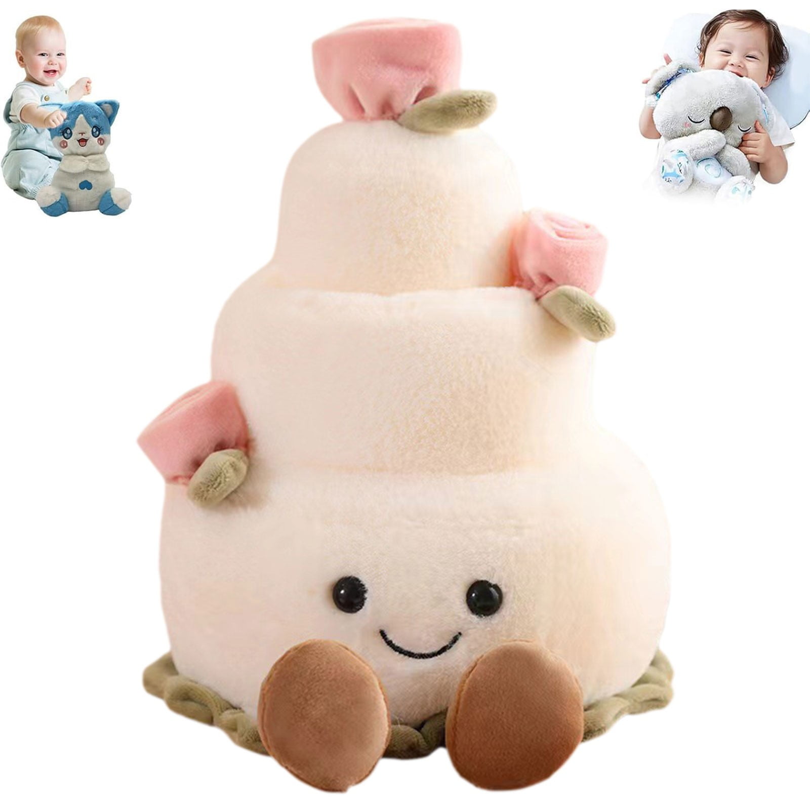 Jellycat Weighted Plush 12" Cake Plush Cute Smile Cake Pillow, Stuffed ...