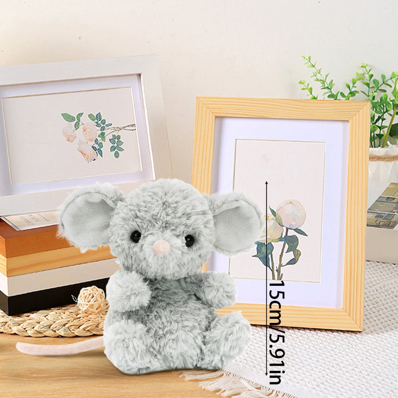 Jellycat Yummy Mouse, 5.91inches, Soft and Sweet in Textured Grey Fur ...
