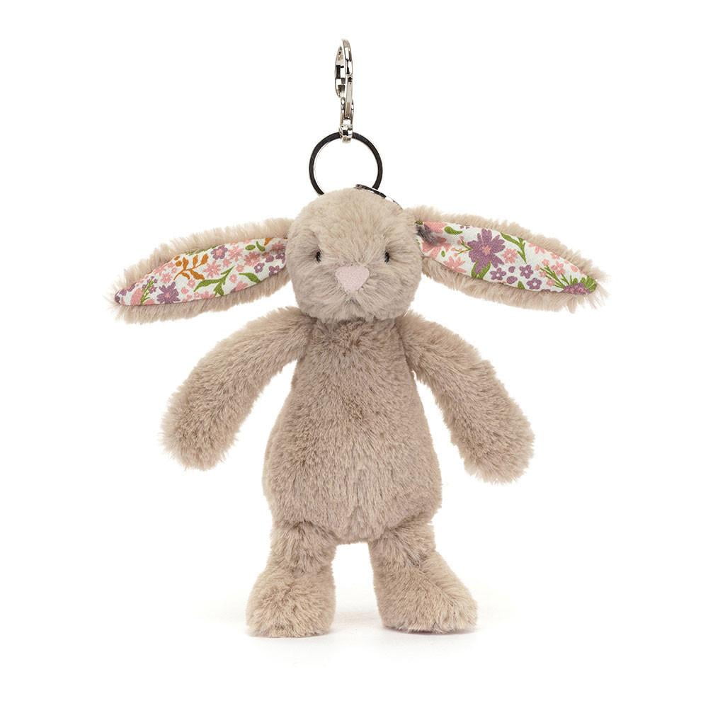 Jellycatblossom Beige Bunny 'Petal' Bag Charm - Soft Beige Bunny Shaped ...