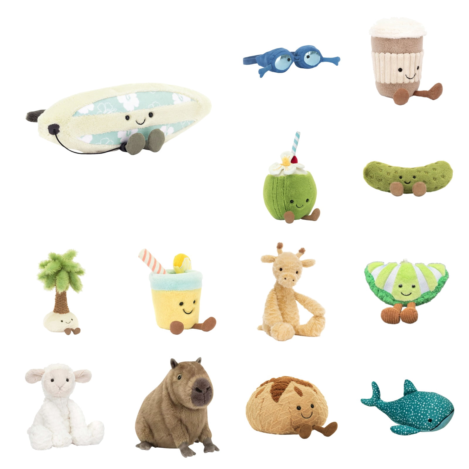 Jellycats Plushies Plush Keychain Toy Cute Smiling Character with Arms ...