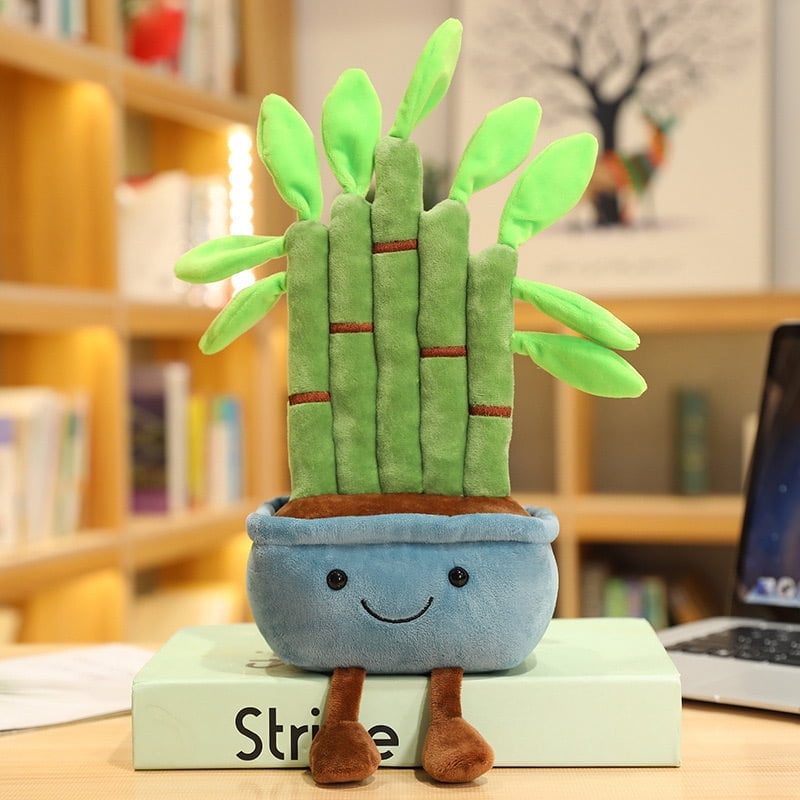 ZHaobin Stuffed Plush Plants Lifelike Potted Plant Plush Doll Succulent ...