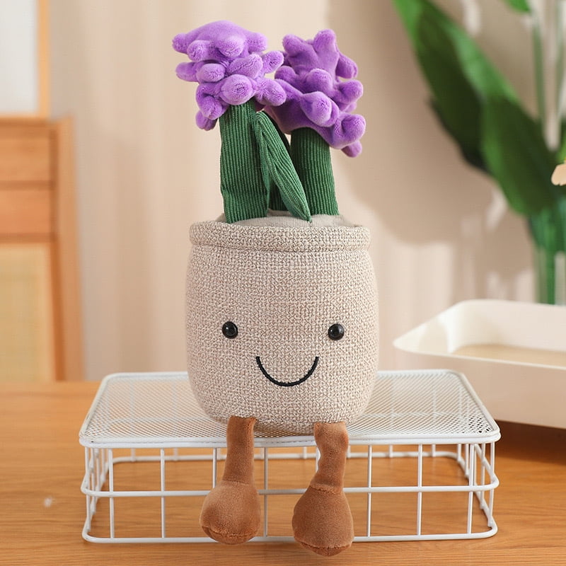 ZHaobin Stuffed Plush Plants Lifelike Potted Plant Plush Doll Succulent ...
