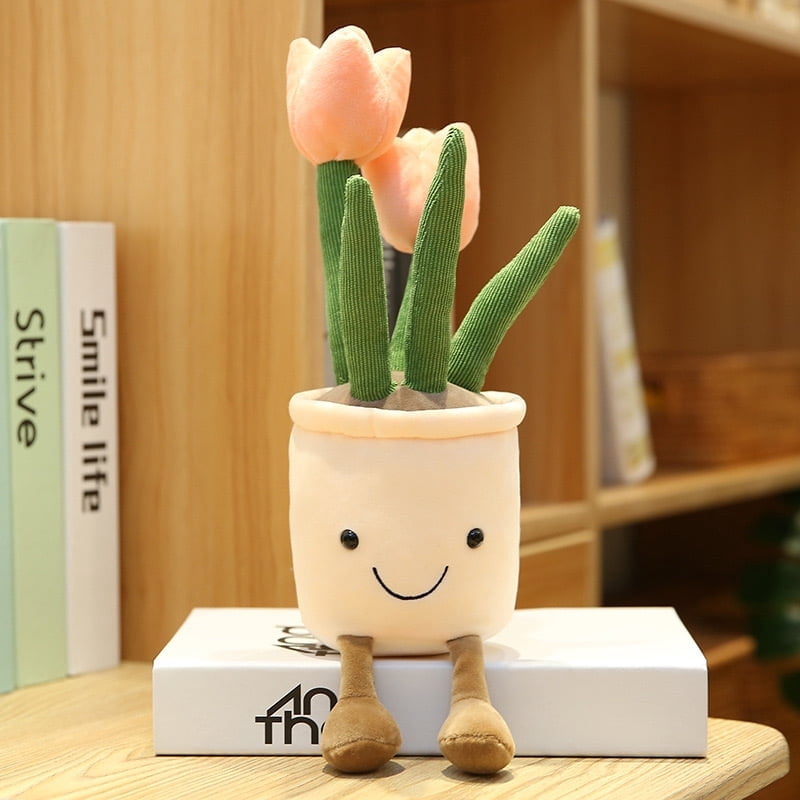ZHaobin Stuffed Plush Plants Lifelike Potted Plant Plush Doll Succulent ...