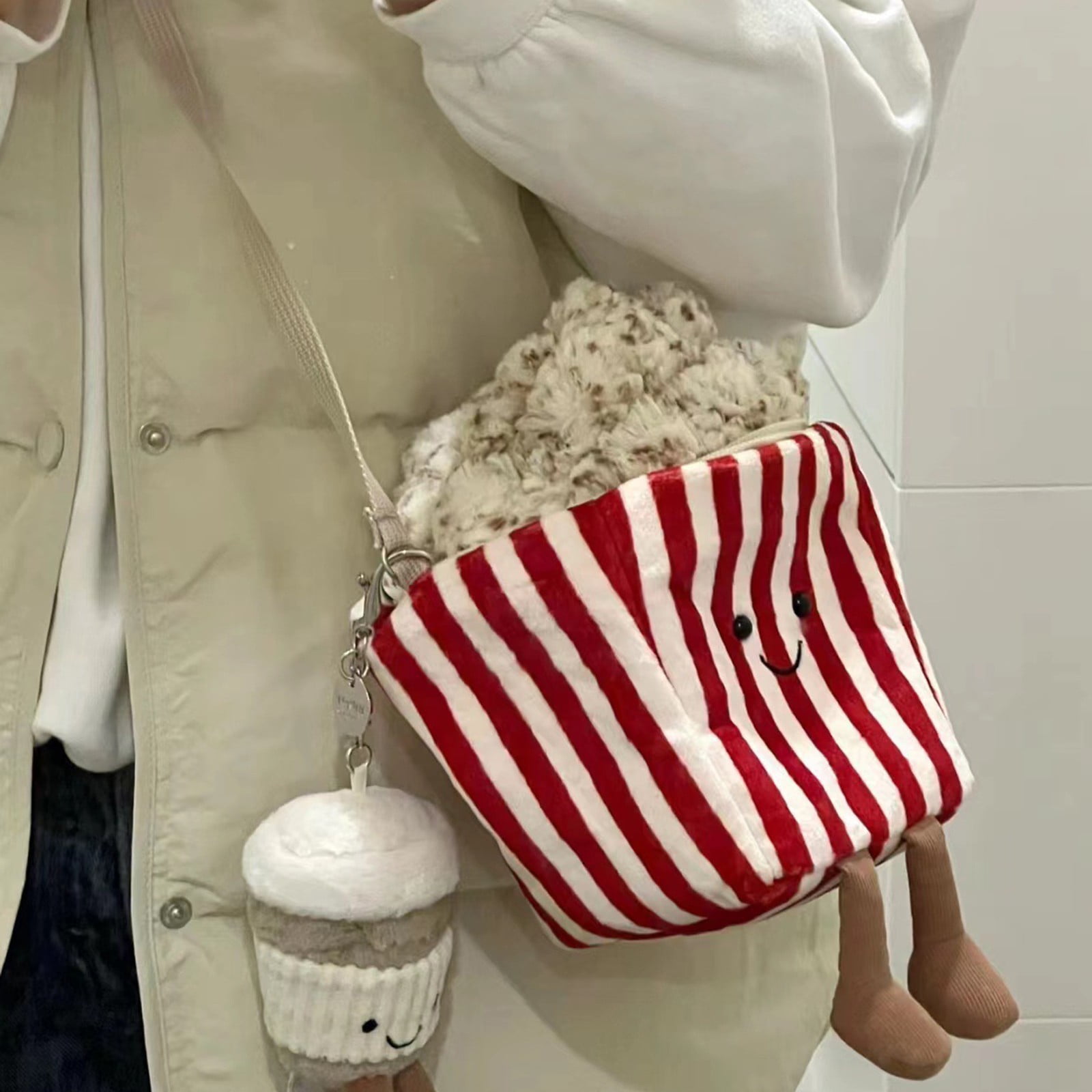 Jellycats Stuffed Toys Clearance! 7.9"Jellycat Popcorn Crossbody Bag ...