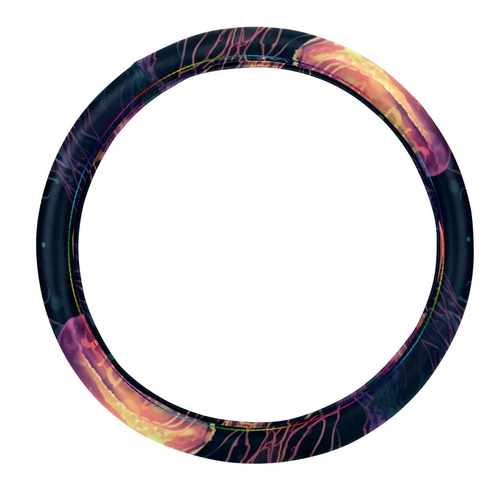 Jellyfish 14.5 Inch Printing PVC Leather Car Wheel Covers Steering ...