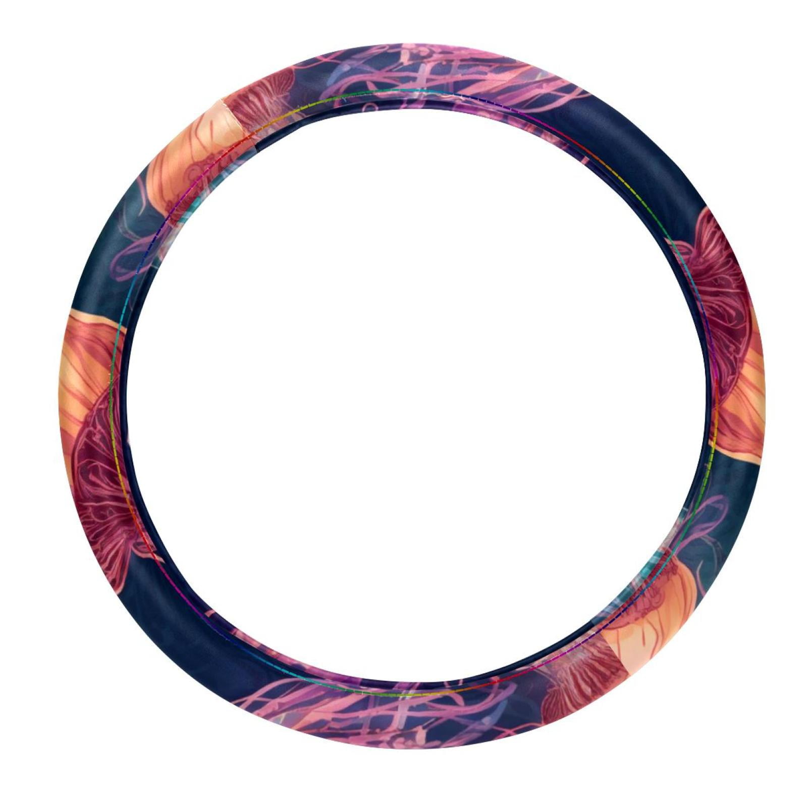 Jellyfish 14.5 Inch Printing PVC Leather Car Wheel Covers Steering ...