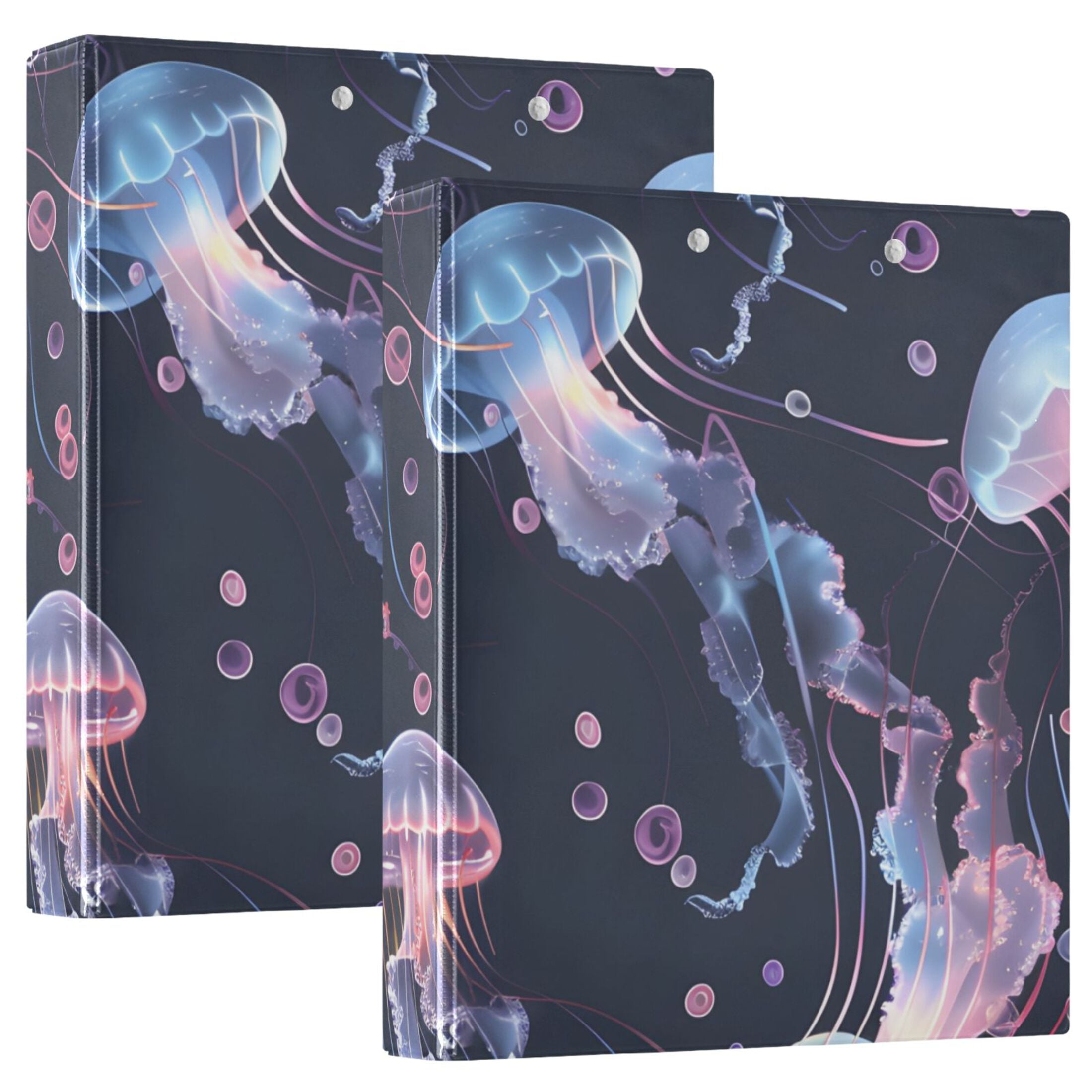 Jellyfish 3 Ring Binders 1.5 inch Hardcover File Folders with Interior ...