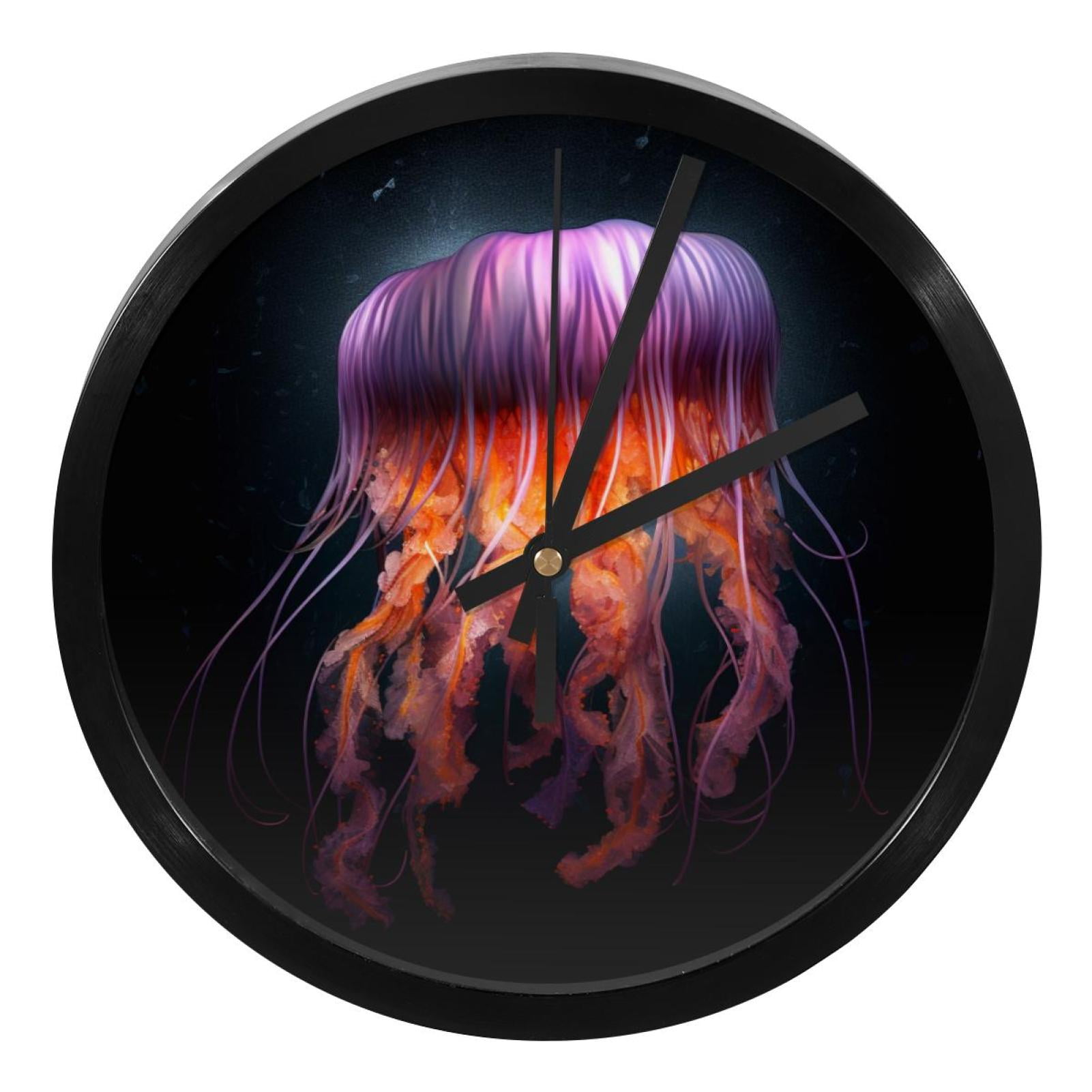 Jellyfish 9.8 Inch Silent Non-Ticking Round Digital Wall Clock, Battery ...