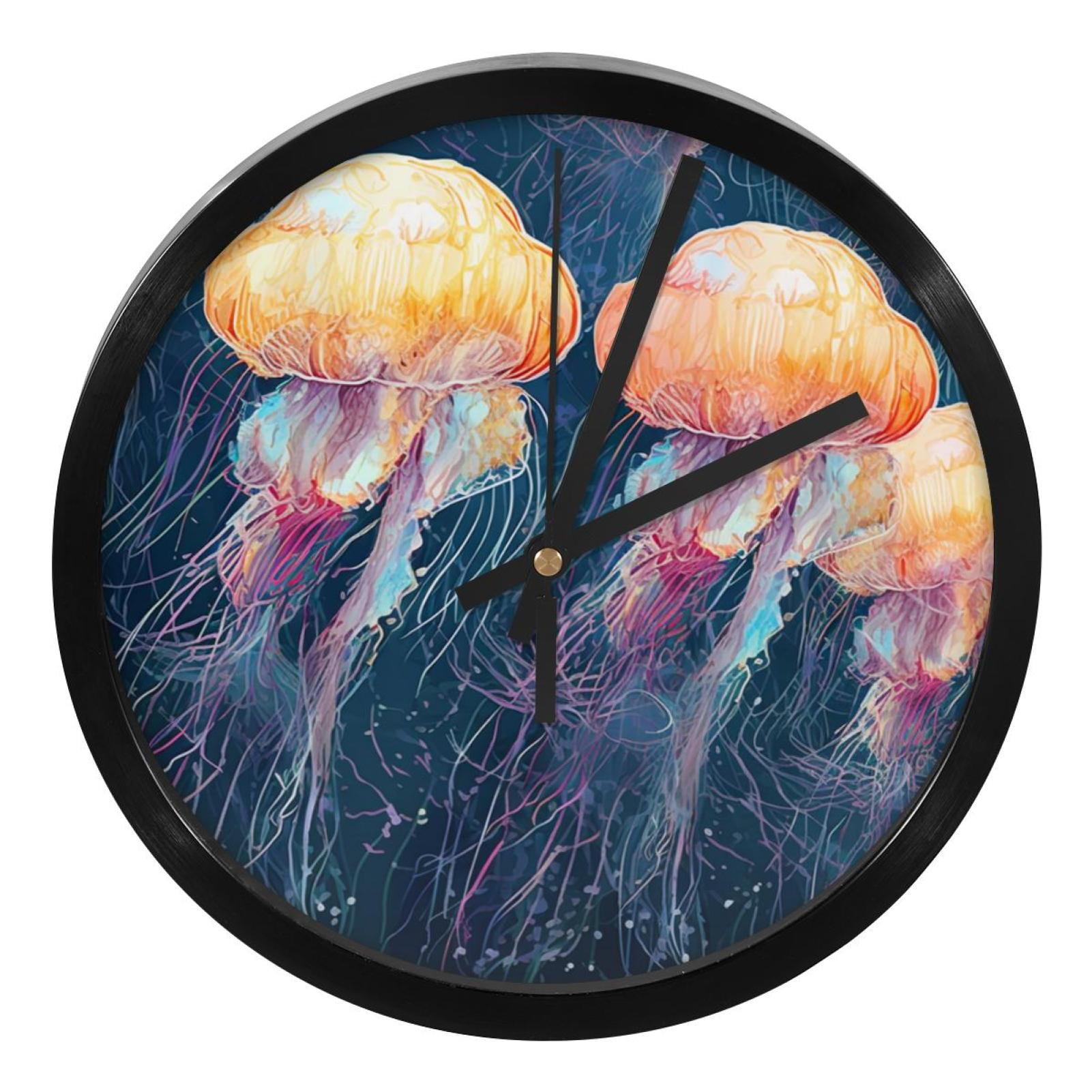 Jellyfish 9.8 Inch Silent Round Digital Wall Clock - Battery Operated ...