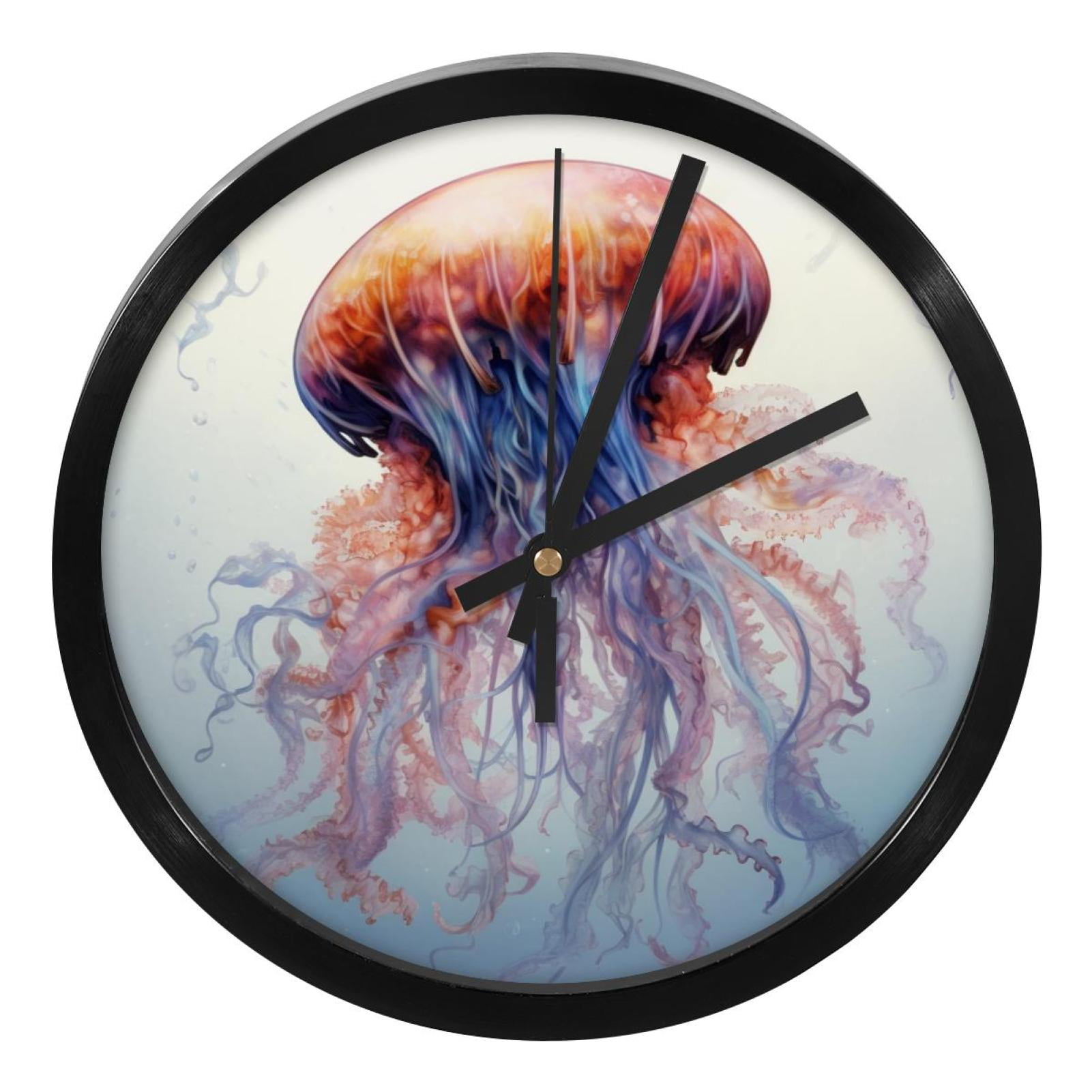 Jellyfish 9.8 Inch Silent Round Digital Wall Clock, Battery Operated ...
