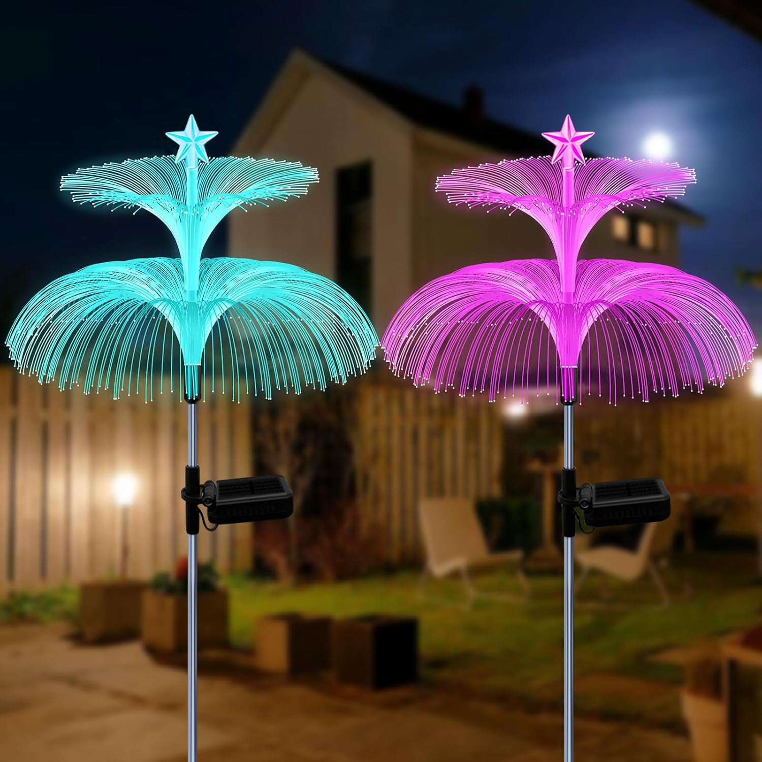 Jellyfish And Star Solar Garden Lights, Solar Garden Lights Waterproof ...