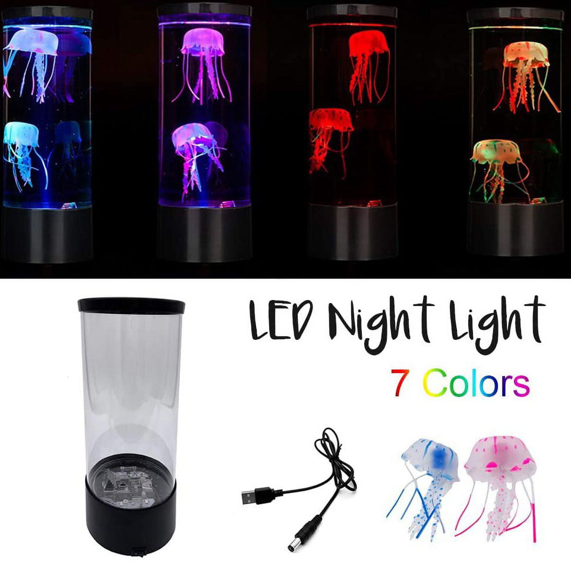 Jellyfish Aquarium LED Lighted Desktop Lamp | Synthetic Lifelike ...
