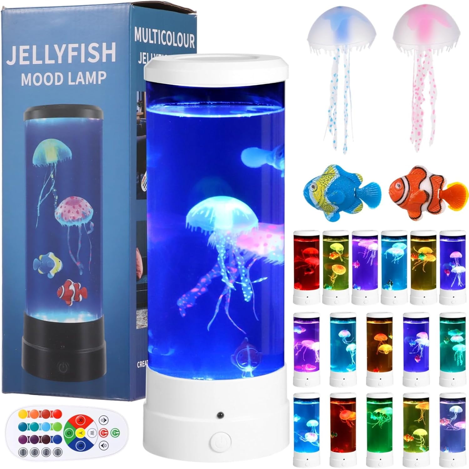 Jellyfish Aquarium Lamp, Artificial Fish Tank Lava Night Light, Battery ...