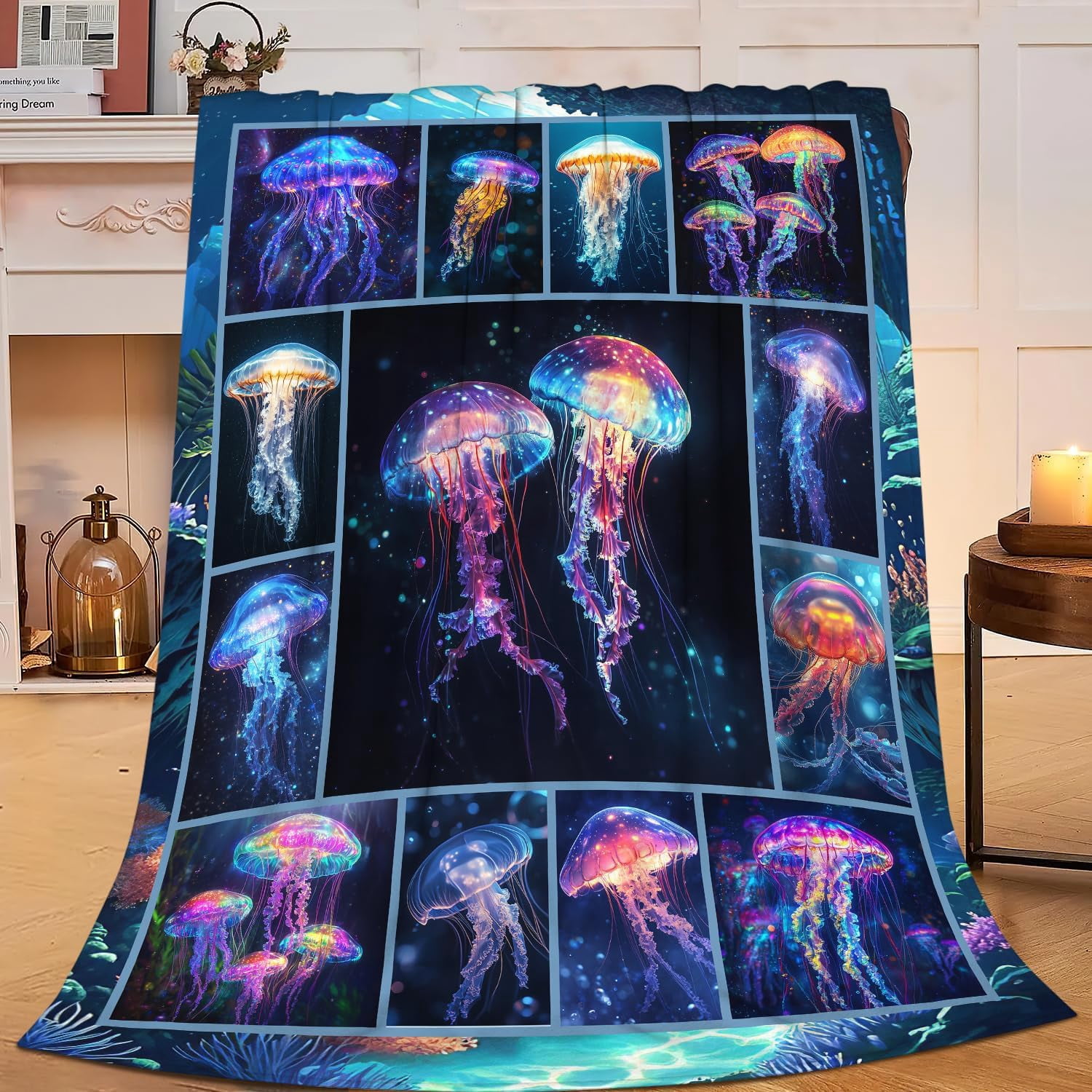 Jellyfish Blanket Jellyfish Blanket Soft Cozy Warm Fuzzy Fleece ...