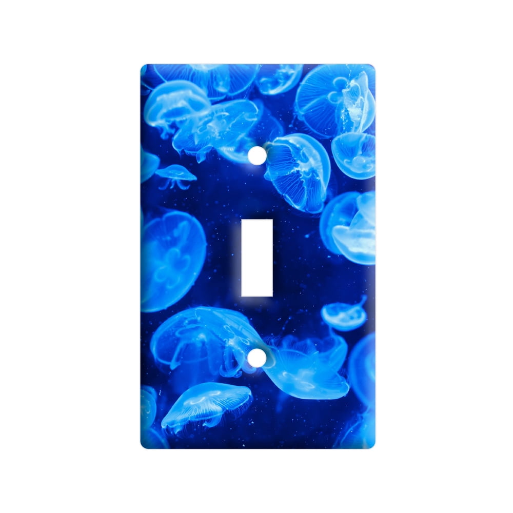 Jellyfish - Blue Jelly Fish Ocean Underwater Light Switch Plate Cover ...