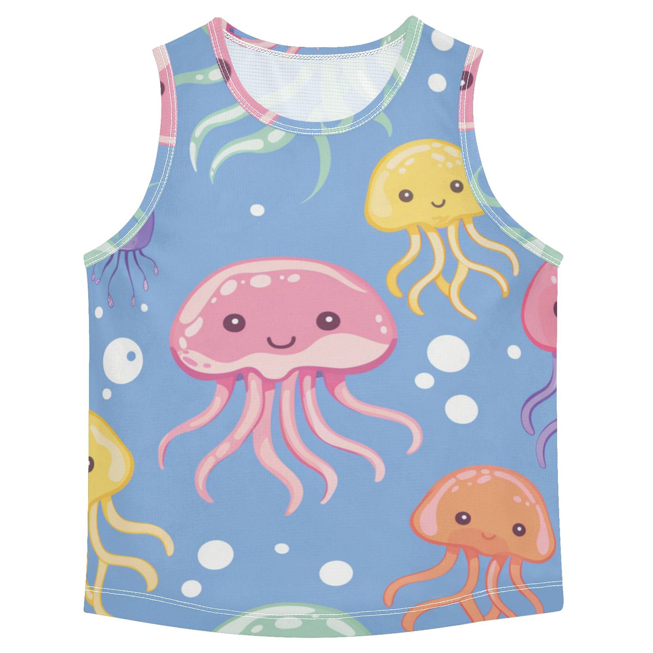 Jellyfish Bubble Cartoon Boys' Vest Undershirt Tank Top Sleeveless ...
