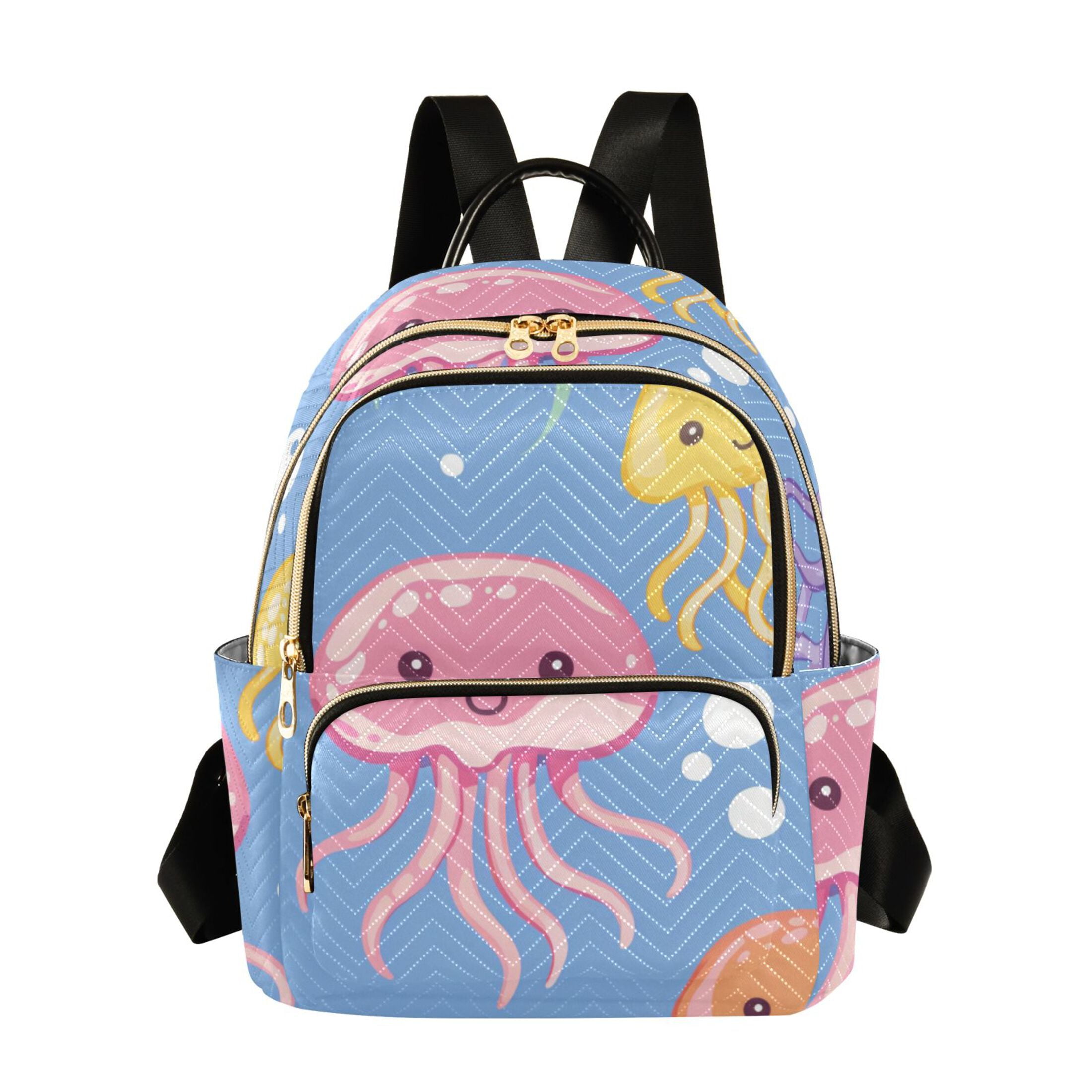 Jellyfish Bubble Cartoon Quilted Backpack Fashion Daypack Commuter Bag ...