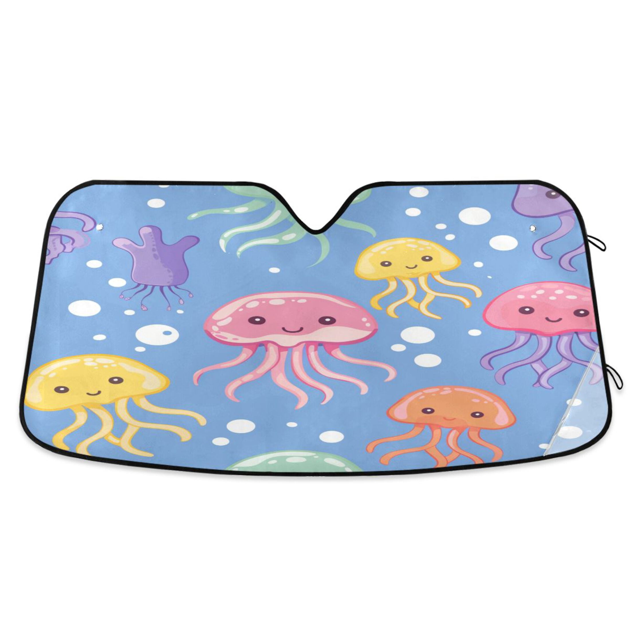 Jellyfish Bubble Cartoon Windshield Sun Shade Automobile Visor ...