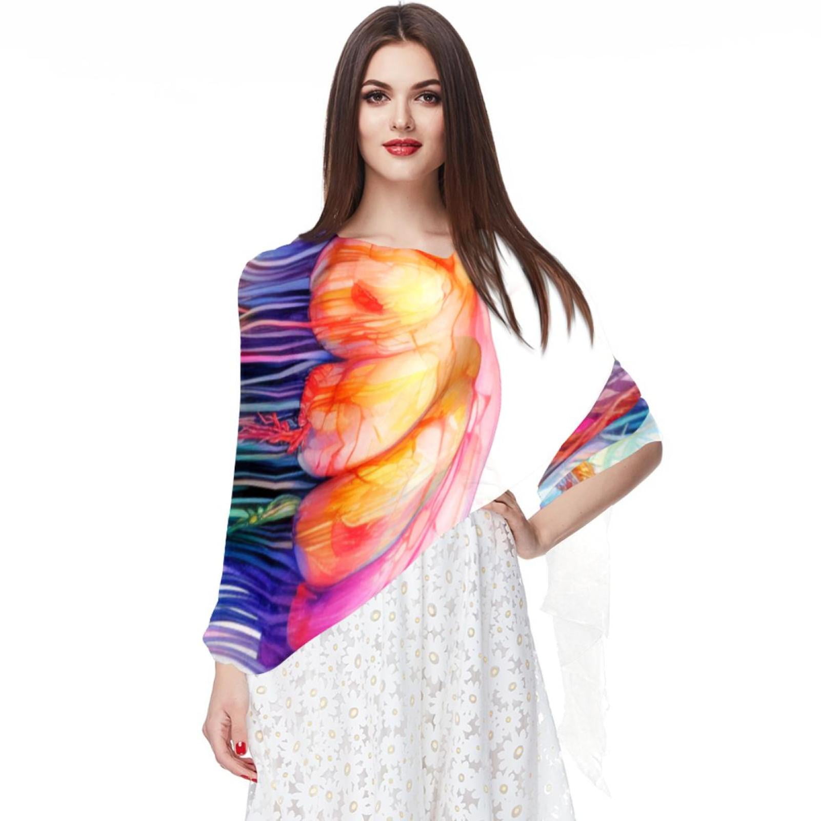 Jellyfish Chic Translucent Chiffon Hair Scarf Light Breathable 180*73 ...