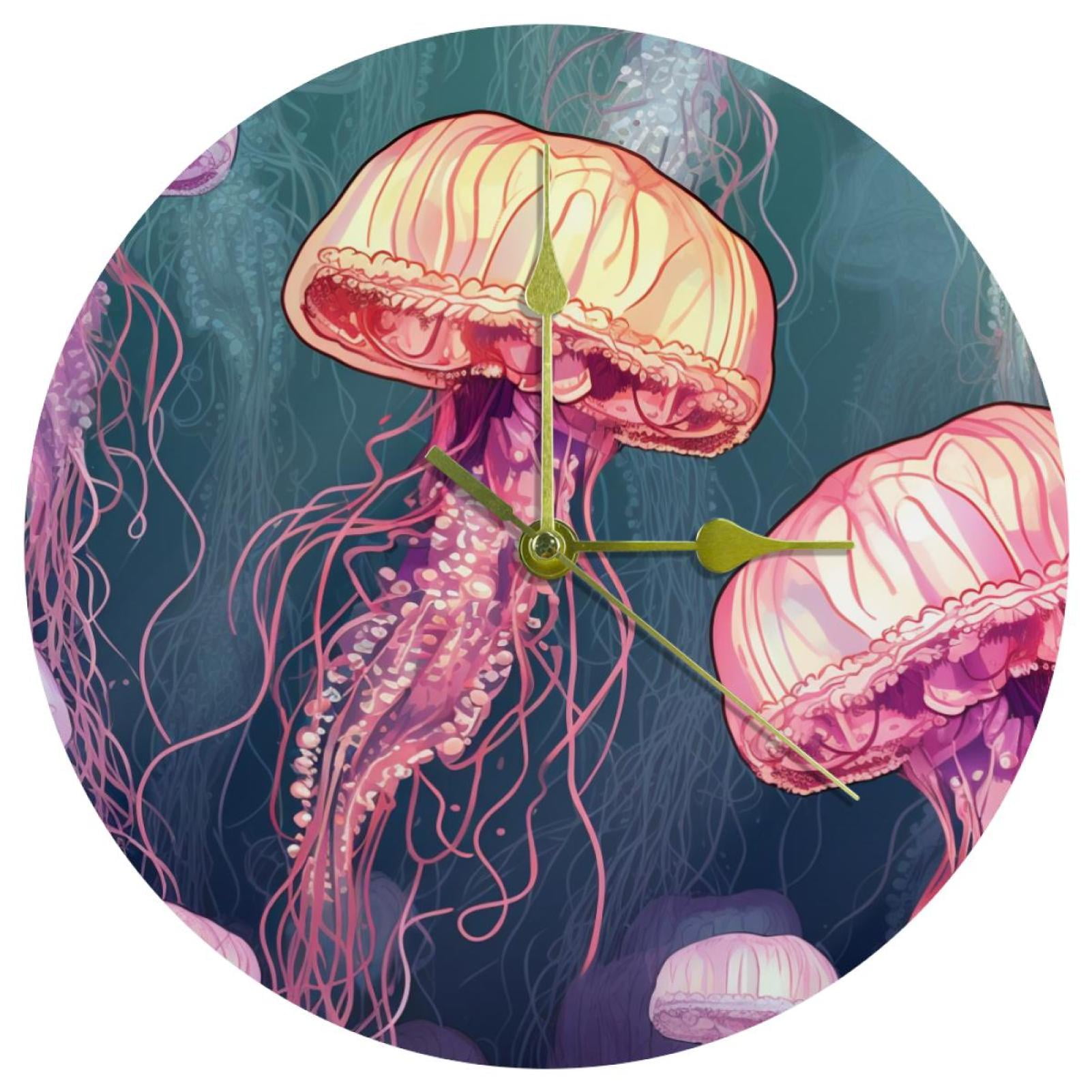Jellyfish Circular Acrylic Wall Clock - Elegant and Stylish Timepiece ...