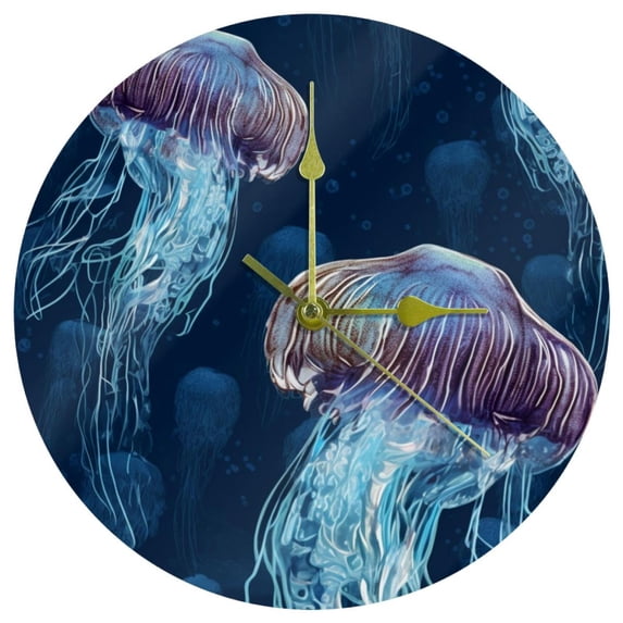 Jellyfish Circular Acrylic Wall Clock - Elegant and Functional ...