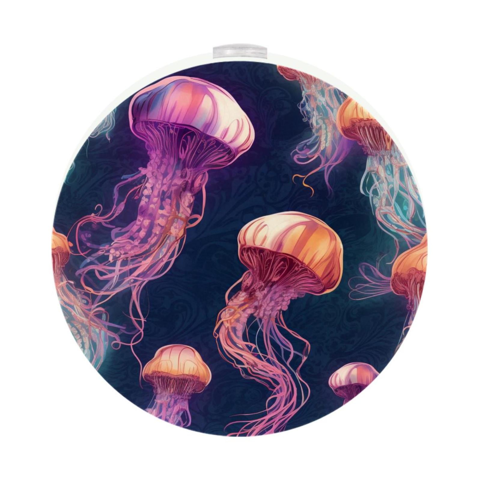 Jellyfish Circular Night Light - LED Induction Control, Two Pack ...