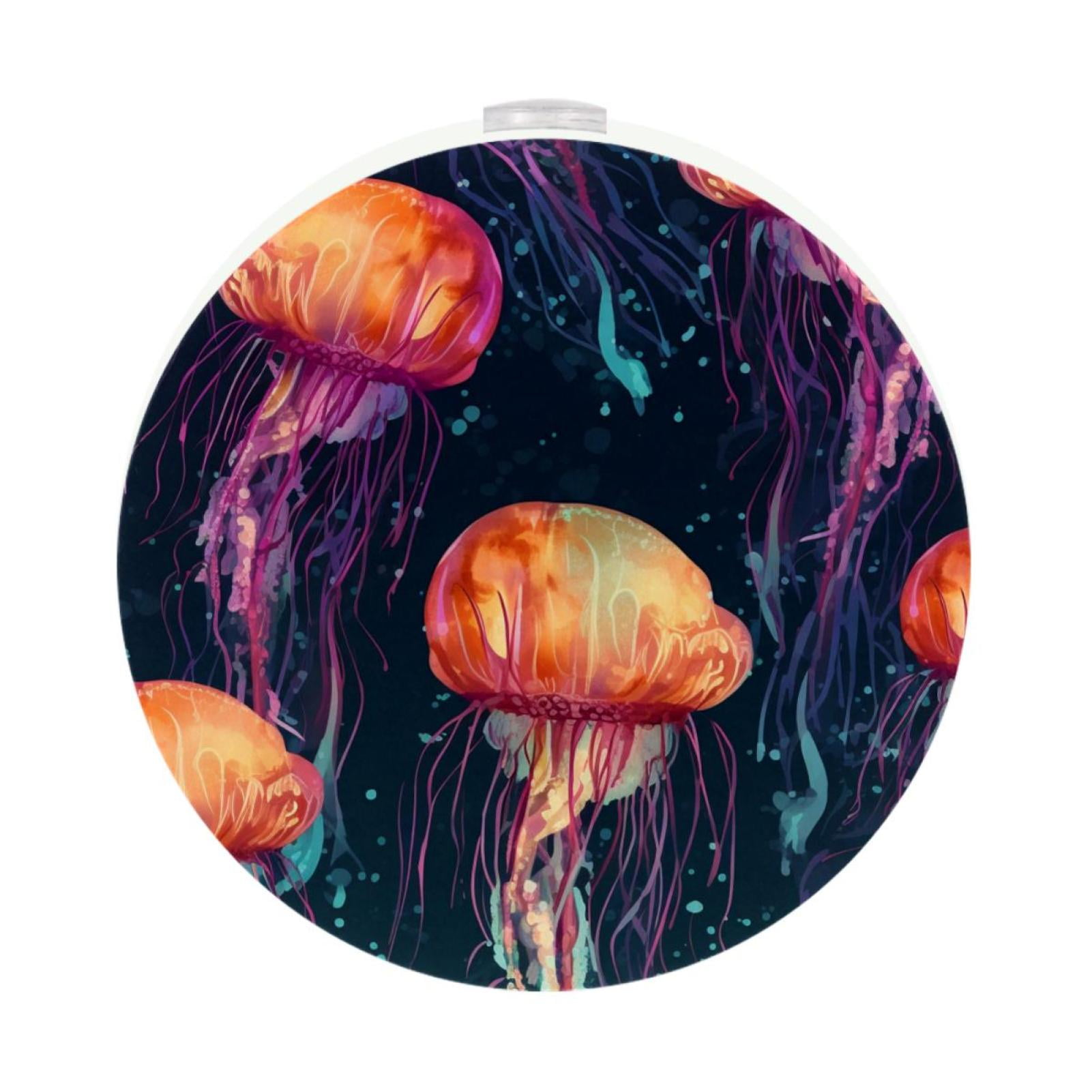 Jellyfish Circular Night Light - Set of Two, Inductive Light Control ...