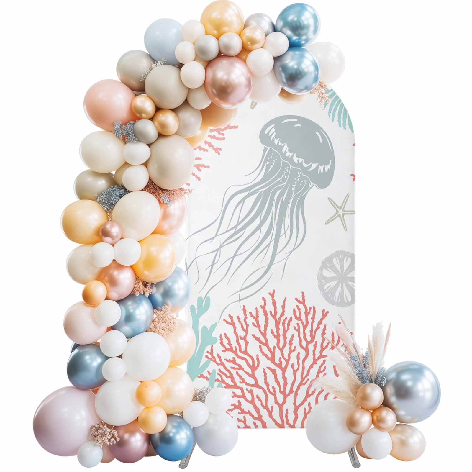 Jellyfish Coastal Arch Backdrop Cover 6Ft, Wedding Arch Covers Stretchy ...